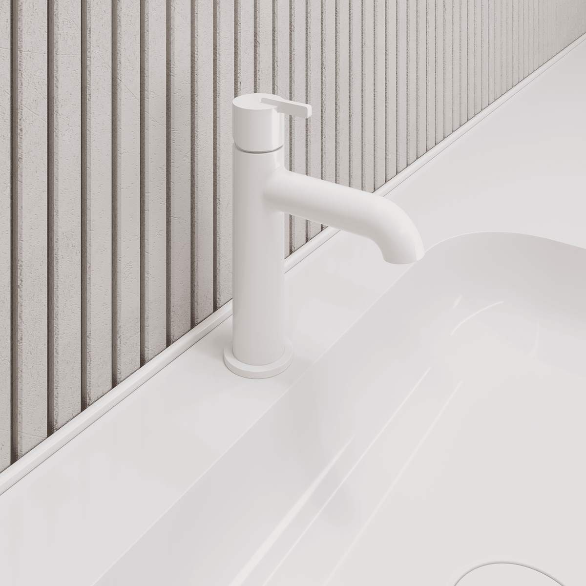 Lia Top Mount Basin Mixer - White – Hansel Stone