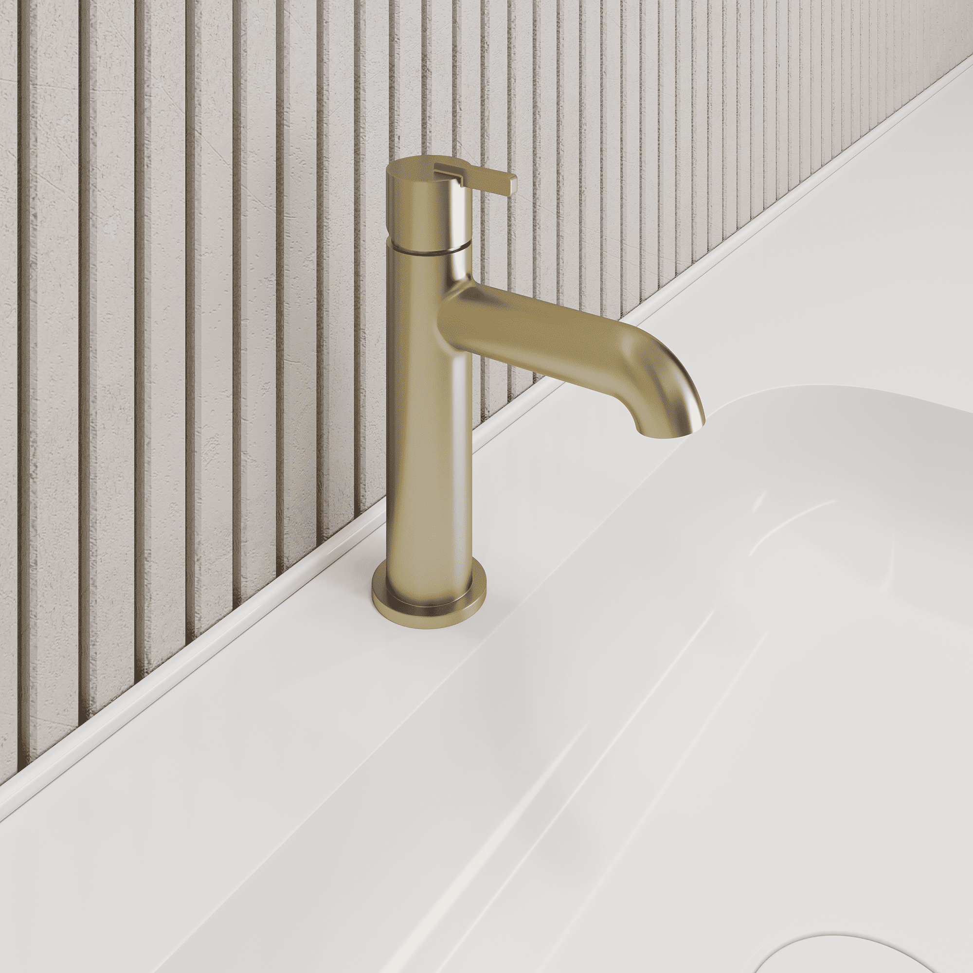 Lia Top Mount Basin Mixer - Brushed Gold – Hansel Stone