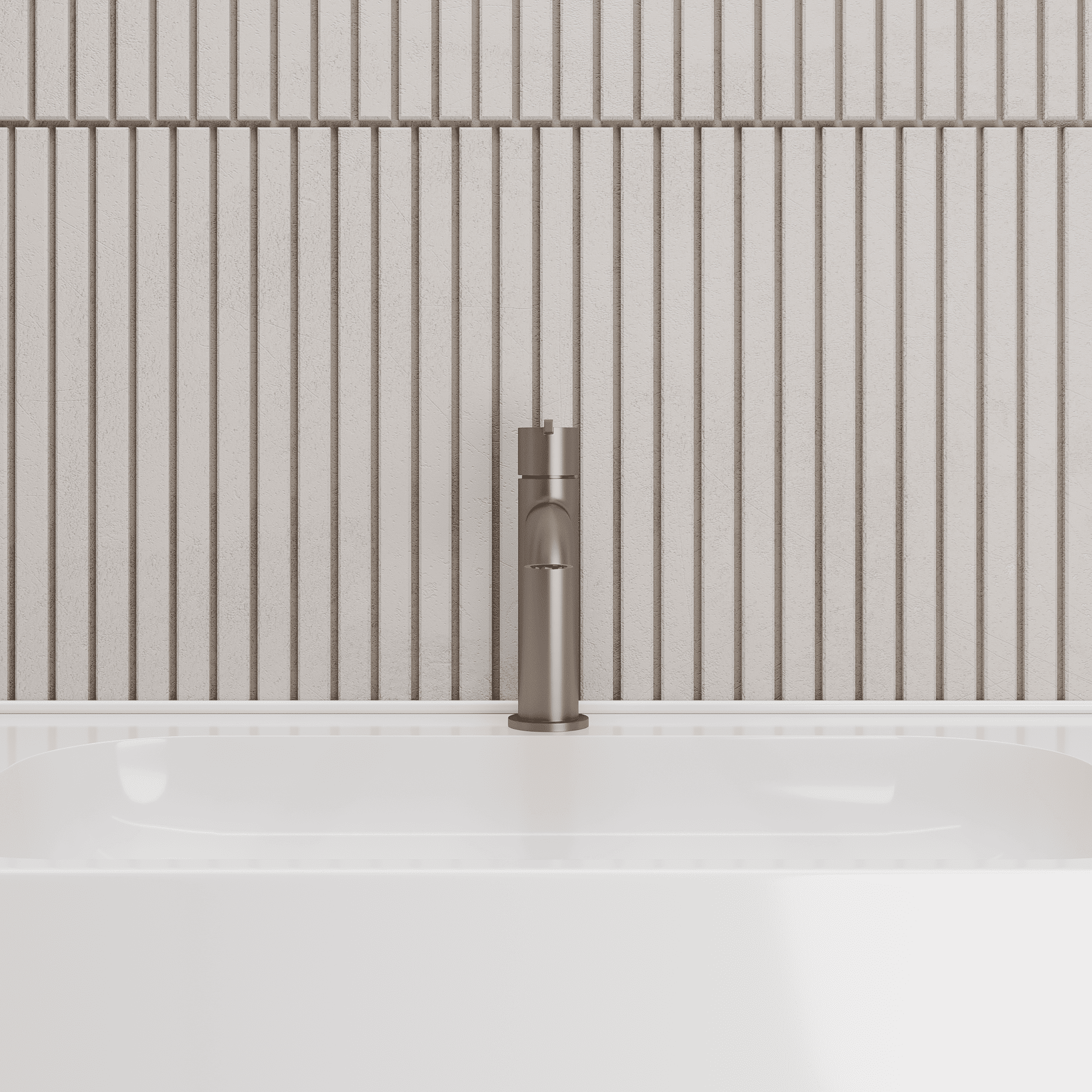 Lia Top Mount Basin Mixer - Titanium – Hansel Stone