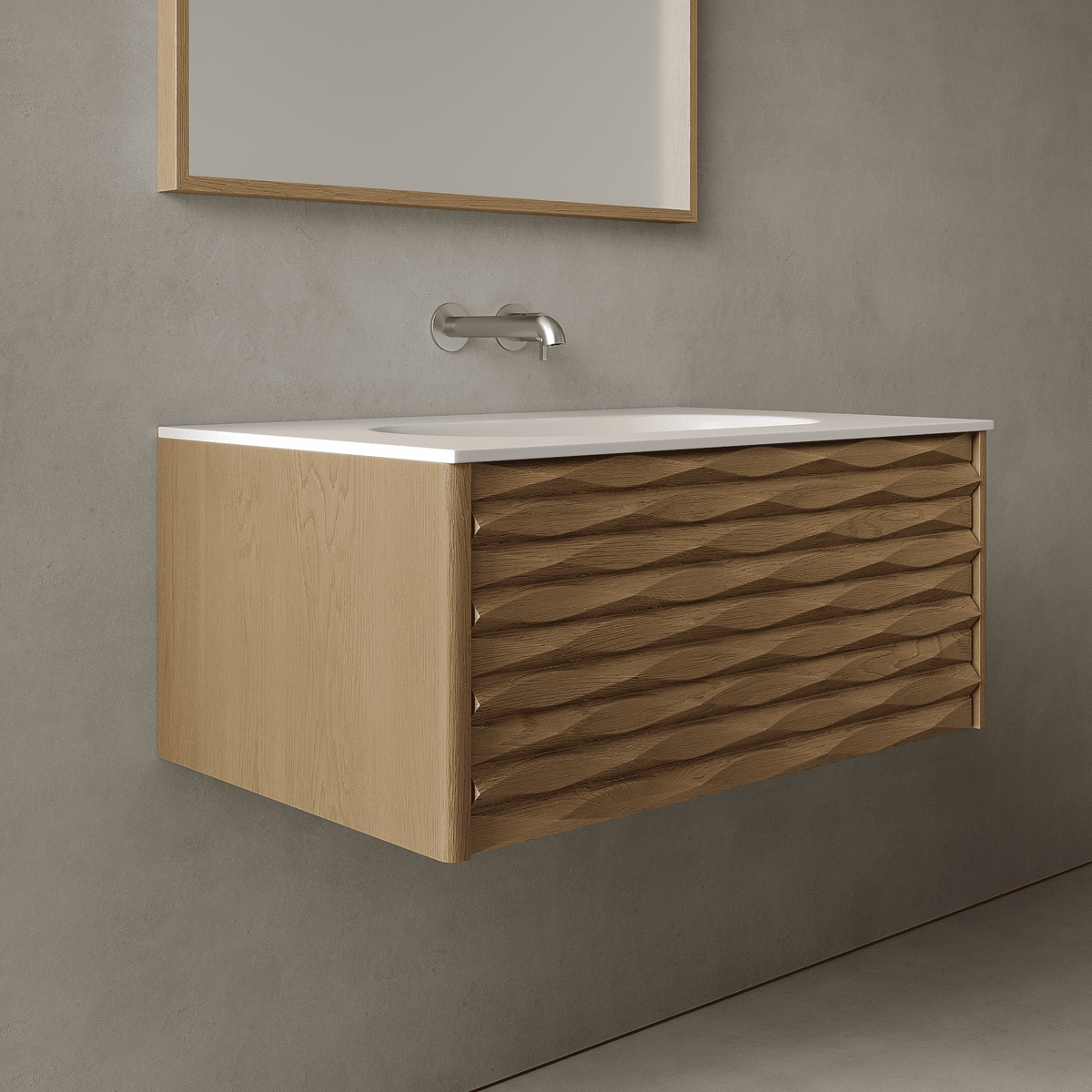 Haven Real Oak 800mm Single Vanity Unit | Hansel Stone