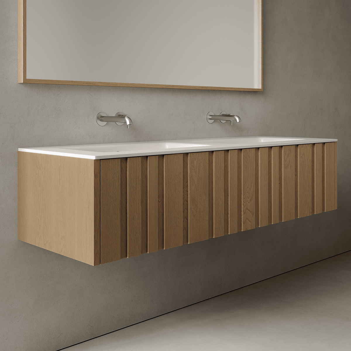 Lucen Real Oak 1500mm Double Vanity Unit | Hansel Stone