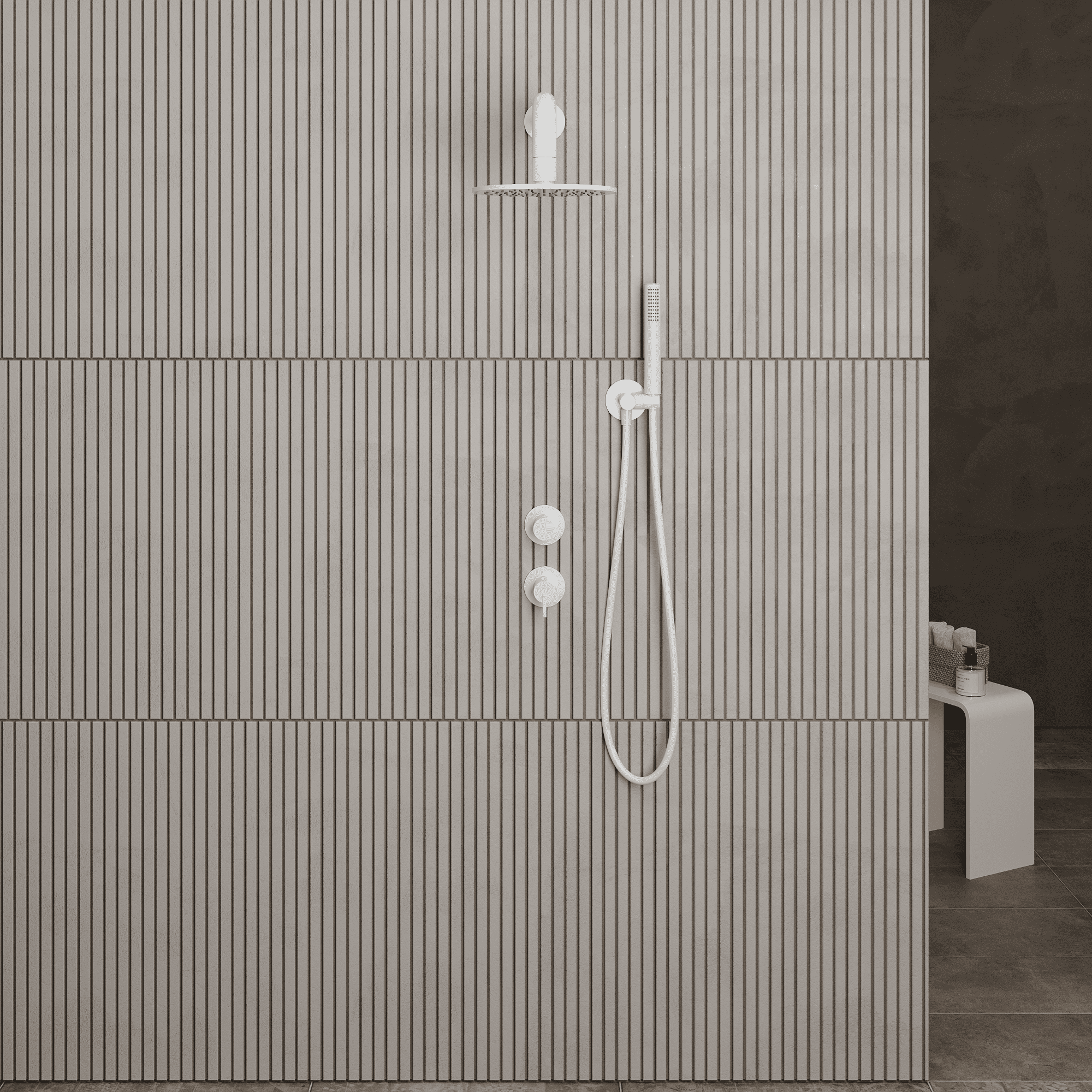Lia Luxor Concealed Shower Set with Shower Mixer - White – Hansel Stone