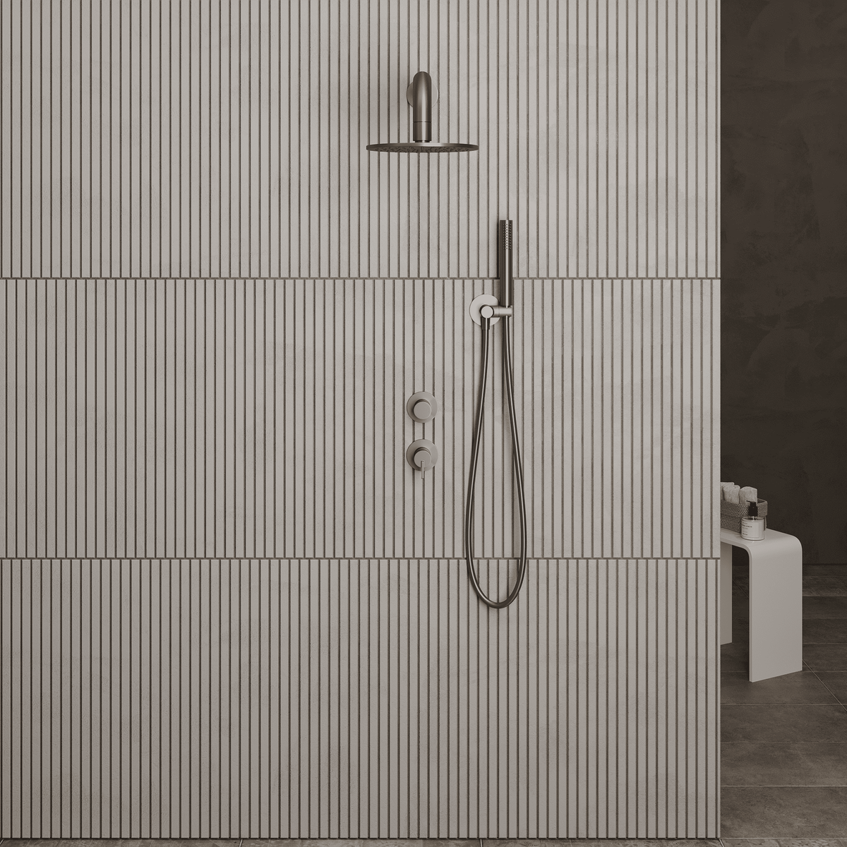 Lia Luxor Concealed Shower Set with Shower Mixer - Titanium – Hansel Stone