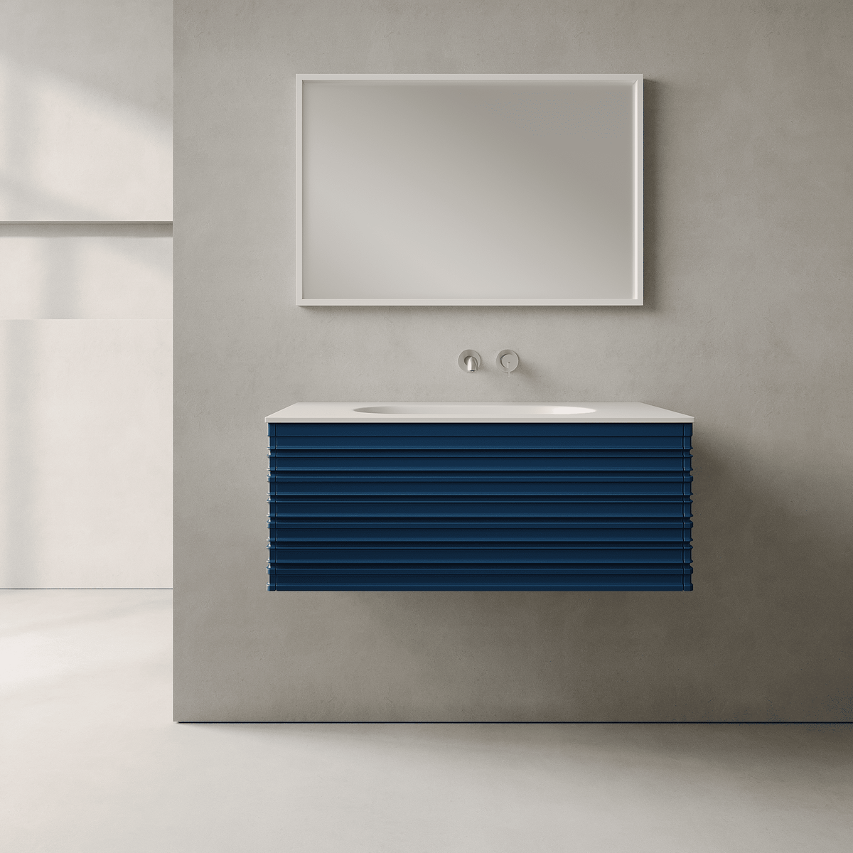 Rivara Ocean Blue 900mm Vanity Unit - Single Drawer with Single Basin ...