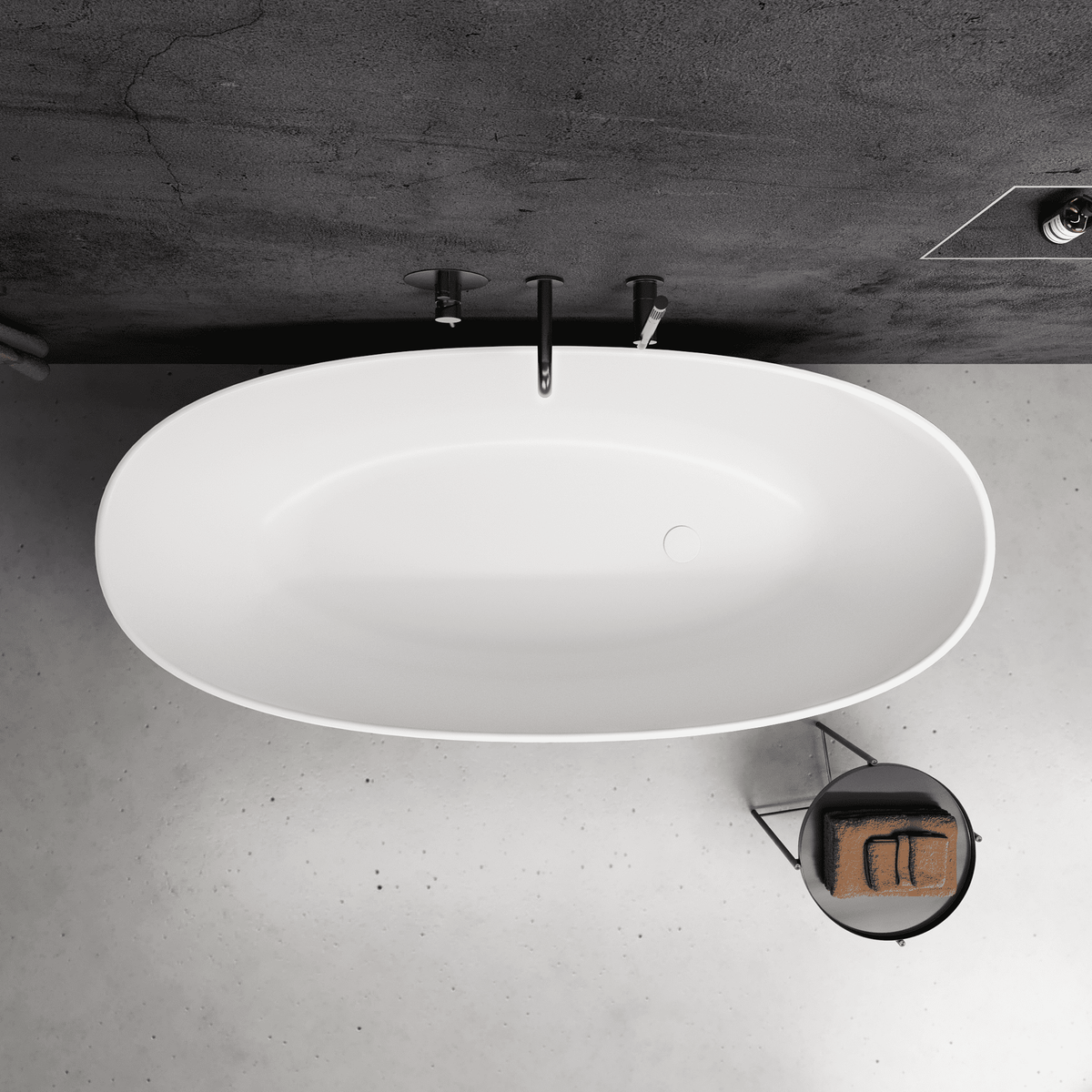 Matteo Oval 1600 Freestanding Bath - Luxury | Hansel Stone
