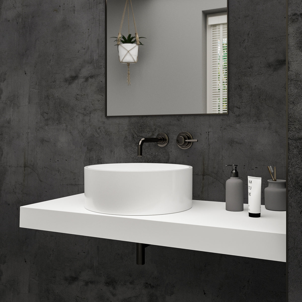 Vacio Countertop White Stone Basin 426 – Hansel Stone