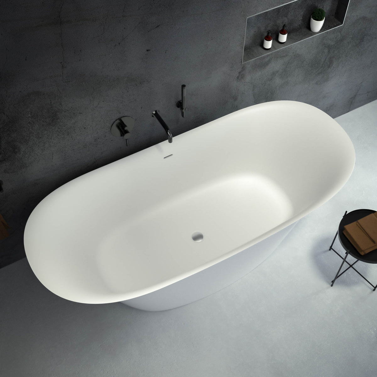 Lamina Freestanding Oval Bath 1830 – Hansel Stone