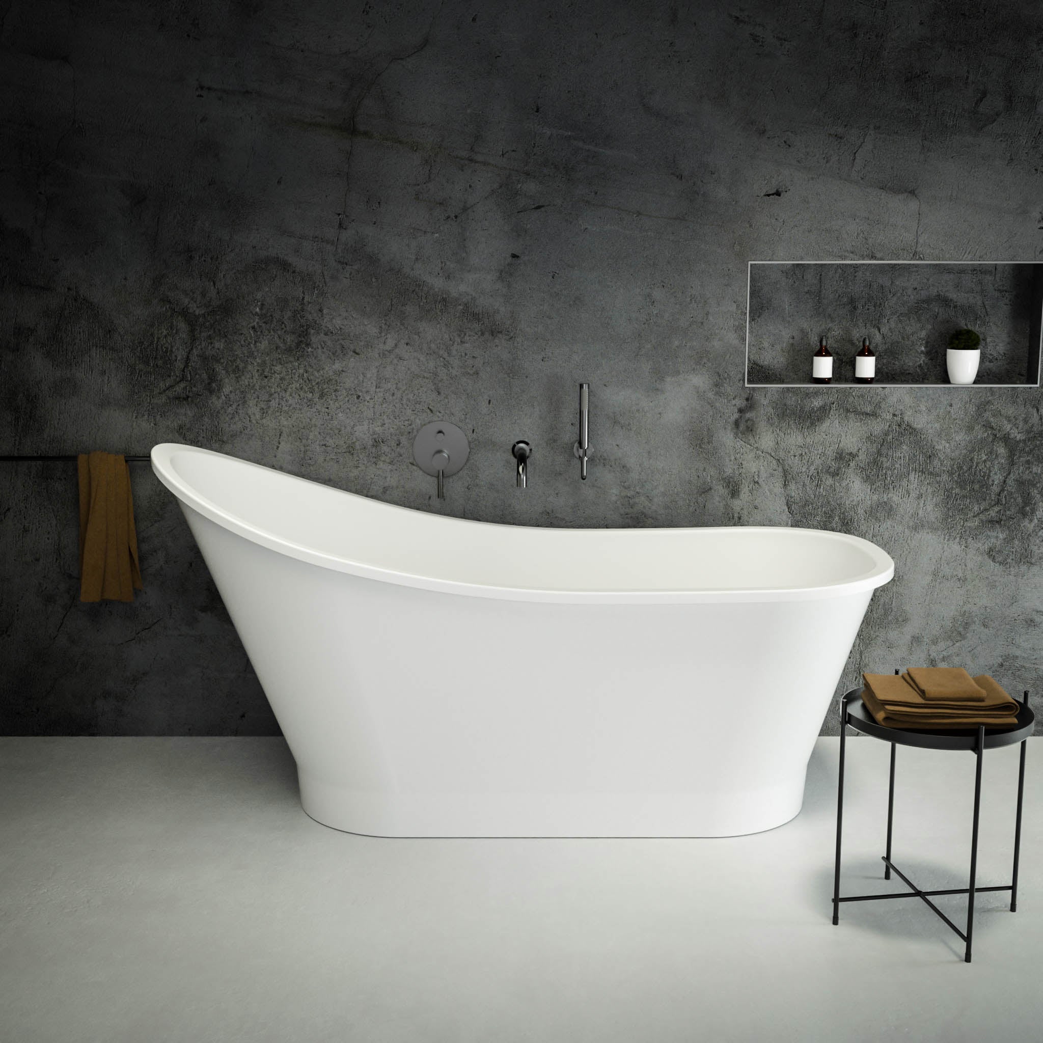 Ascenso Freestanding Slipper Stone Bath 1600 – Hansel Stone